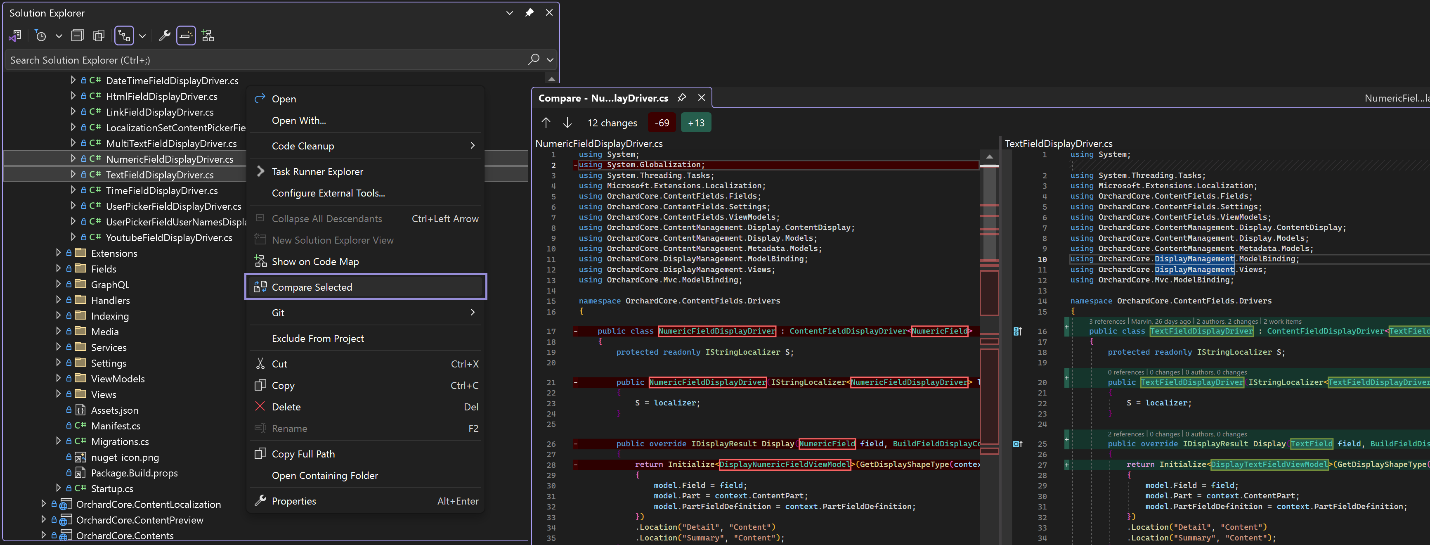 Visual Studio: Dateien vergleichen | DWX Developer World